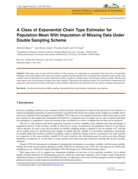 Pdf A Class Of Exponential Chain Type Estimator For Population Mean