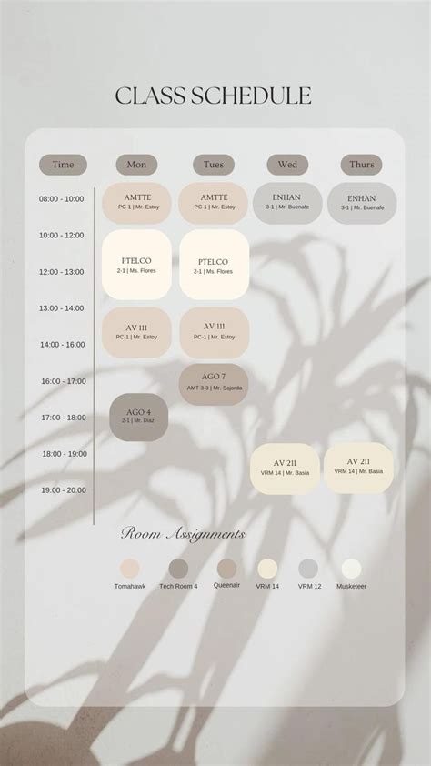 Class Schedule Template