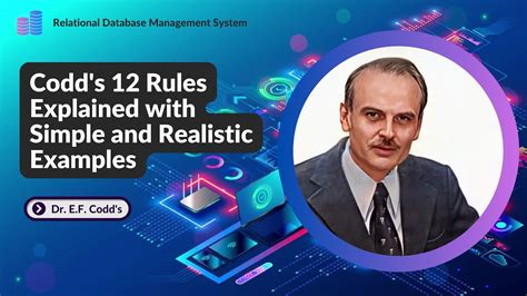 Codd S Rules With Simple And Realistic Example By Dr E F Codd S Using AI YouTube
