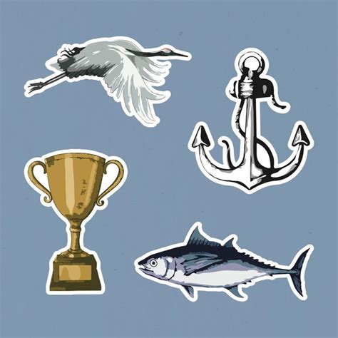 free vector vectorized object sticker with a white border set