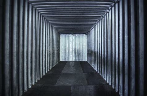 inside of an empty cargo container shipping freight truck transport