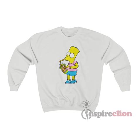 Bart Simpson Drinking A Squishy Sweatshirt Cheap Trendy Clothes