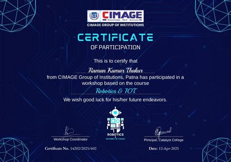 Im Excited To Share That Ive Successfully Completed A Certification In Robotics And Internet