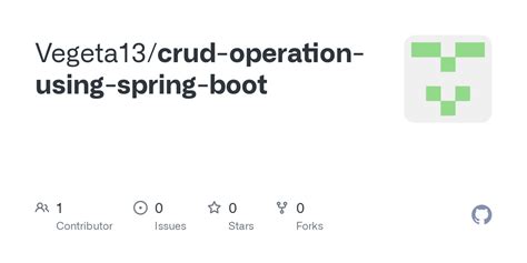 GitHub Vegeta13 Crud Operation Using Spring Boot