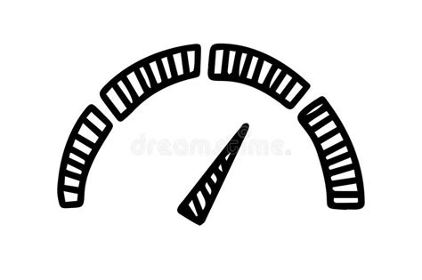 Hand Drawn Doodle Speedometer Tachometer Icon Speed Indicator Sign Stock Vector Illustration