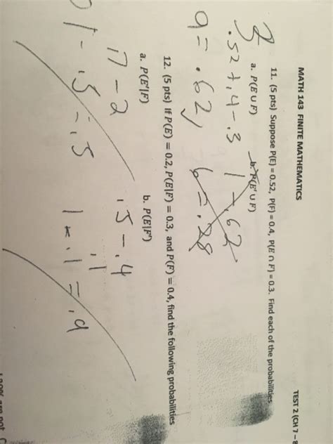 solved suppose p e 0 52 p f 0 4 p e intersection f