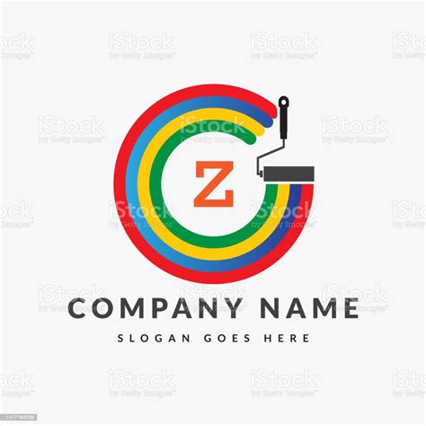 문자 Z 템플릿에 페인트 브러시 로고입니다 Z 문자에 페인트 초기 페인트 기호 개념 3차원 형태에 대한 스톡 벡터 아트 및 기타 이미지 3차원 형태 개념 건설 산업