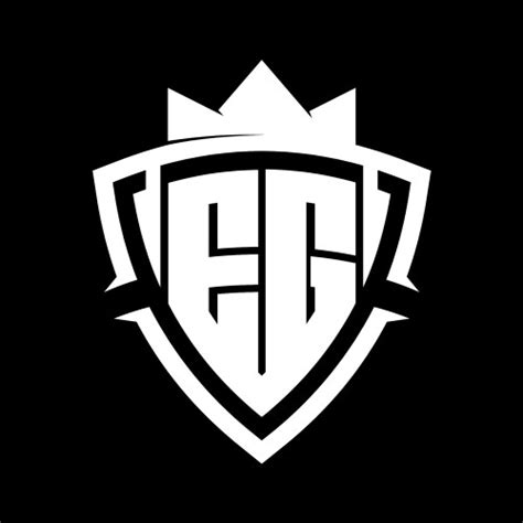 Eg Letter Logo With Sharp Triangle Shield Shape Vector Image