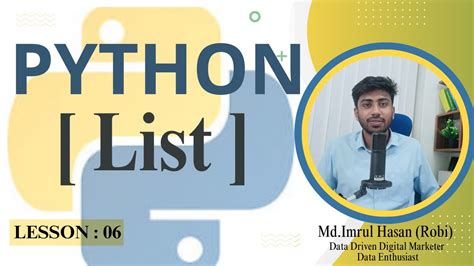 006 Python List Part 01 Python Basic To Advance In Bangla Youtube
