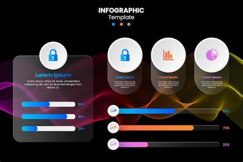 Premium Psd Infographic Glassmorphism Design Chart Template Percentage Stats