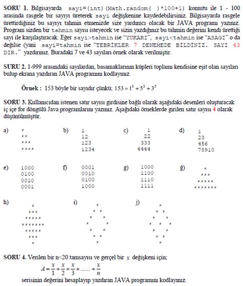 Java eclipse için verilen ödev soruları Geleceği Yazanlar
