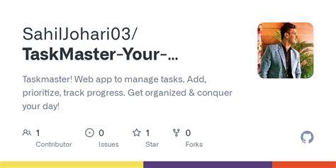 github sahiljohari03 taskmaster your personal task manager