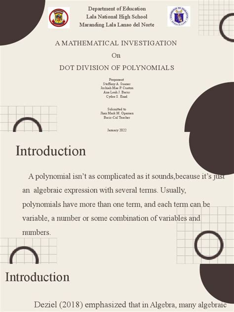 Math Investigation Pdf Division Mathematics Polynomial
