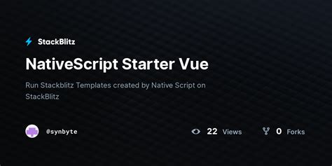 nativescript starter vue stackblitz