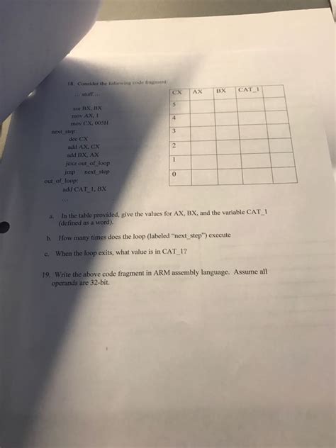 solved consider the following code fragment stuff