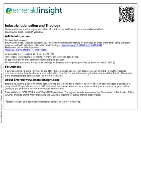 online condition monitoring for detection of crack in the shaft using