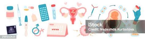 사람들 생식력 인공 수정 아이 임신 부인과 및 산부인과 요소 생식 기능 산전 검사 초음파 진단 화려한 벡터 세트 개체 그룹에 대한 스톡 벡터 아트 및 기타 이미지 Istock