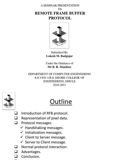 remote frame buffer protocol a seminar presentation on pdf server