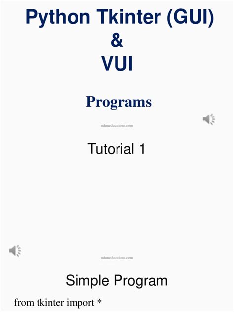 Python Tkinter Gui And Vui Programs Pdf Software Development