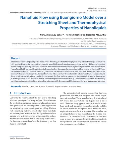 PDF Boundary Layer Flow And Heat Transfer In Nanofluid Over A Stretching Sheet Using