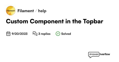 custom component in the topbar filament