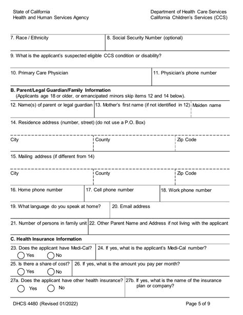 Form Dhcs4480 Download Fillable Pdf Or Fill Online Application To Determine Ccs Program