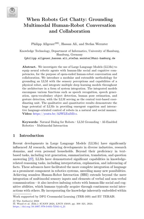 Pdf When Robots Get Chatty Grounding Multimodal Human Robot