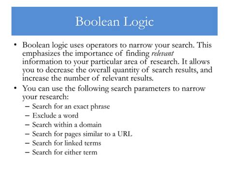 Boolean Logic With Google PPT