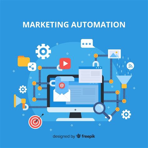 Free Vector Marketing Automation Flat Background