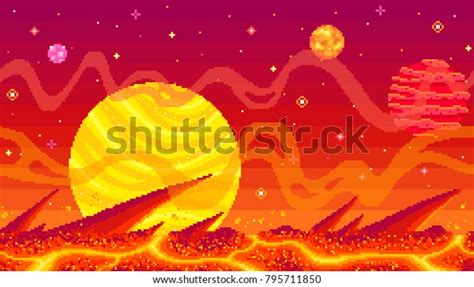 픽셀 아트 게임 위치입니다우주 지역 어떤 스톡 벡터로열티 프리 795711850 Shutterstock