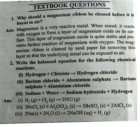 SOLUTION Chapter Chemical Reactions And Equations Studypool