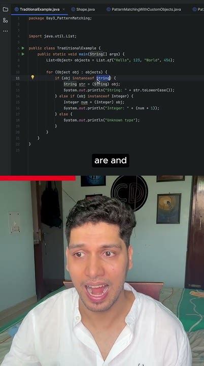 Pattern Matching In Java Day 3445 Java Interview Series Java Javainterview Youtube