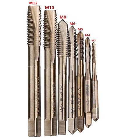 Pc M M M HSS Co Cobalt Machine Sprial Point Taps Metric Screw Tap Right Hand Thread Plug