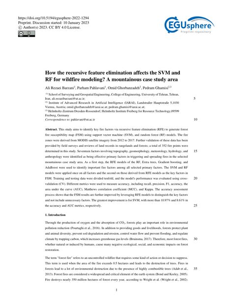 Pdf How The Recursive Feature Elimination Affects The Svm And Rf For
