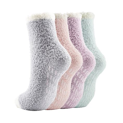 Breslatte Slipper Socks Women Non Slip Fuzzy Warm Cozy House Micro