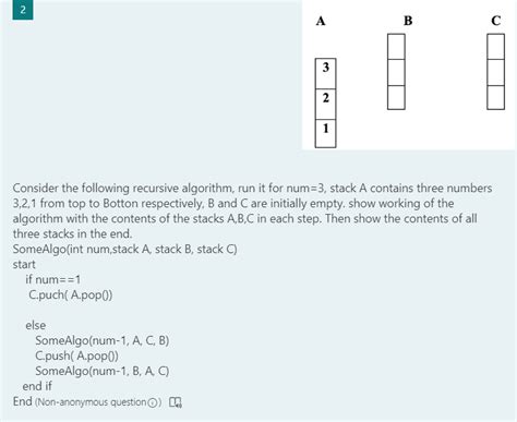 Solved A B с Consider the following recursive Chegg