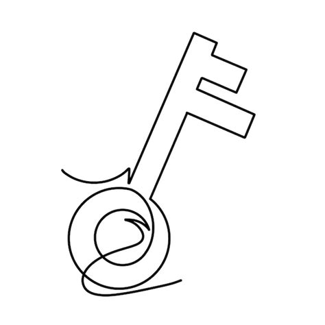 Premium Vector Vector Continuous One Line Key Illustration