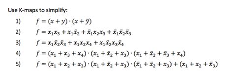 solved use k maps to simplify f x y x y f