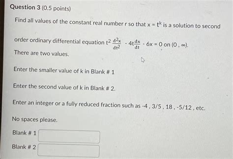 Solved Find All Values Of The Constant Real Number R So That