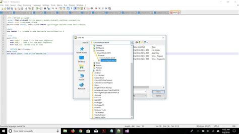 Masm Visual Studio 2015 Assembly Variable Example Data Youtube
