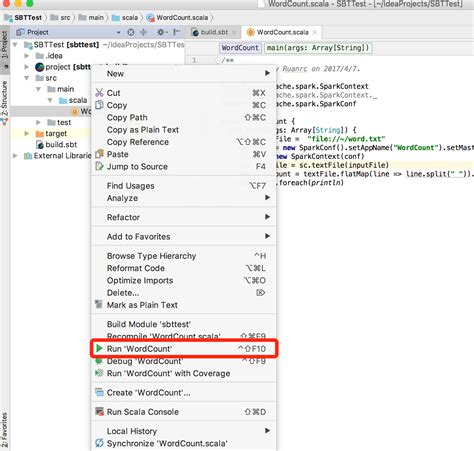 使用intellij idea编写spark应用程序 scala sbt