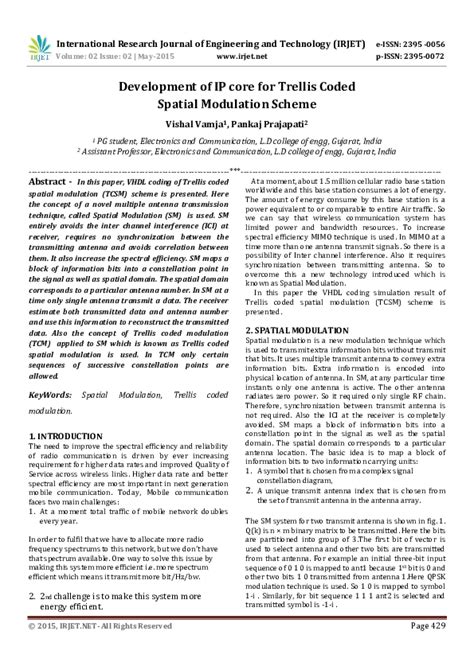 Pdf Irjet Development Of Ip Core For Trellis Coded Spatial Modulation