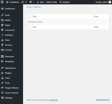 how to fix an issue with gutenberg reusable blocks not showing
