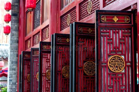 Traditional Chinese Style Windows In China Stock Photo Image Of Brick Backgruond