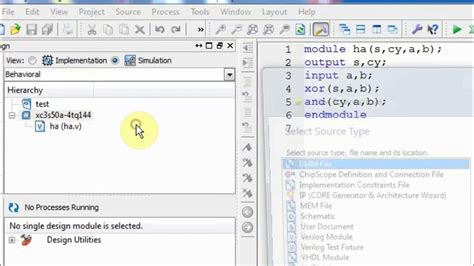 Xilinx Ise Design And Simulate Verilog Hdl Code Youtube