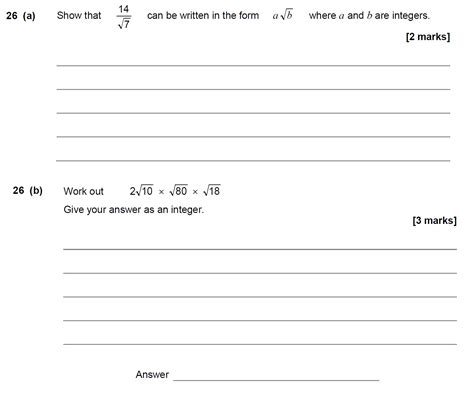Gcse 9 1 Maths Surds Past Paper Questions Pi Academy