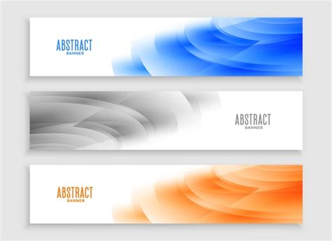 free vector modern and abstract horizontal website header layout for