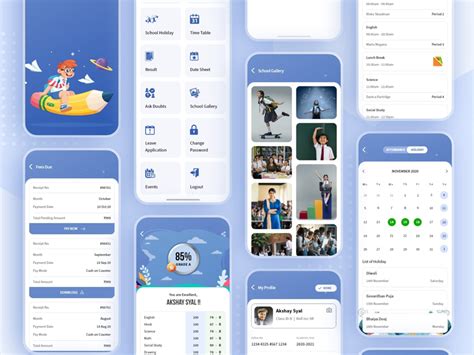 School Erp App Kit Sketch Mobile App Design Download Sketch Resource