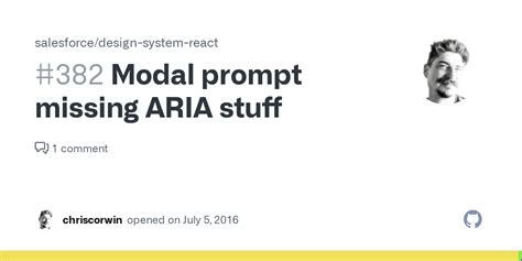 Modal Prompt Missing Aria Stuff · Issue 382 · Salesforcedesign System