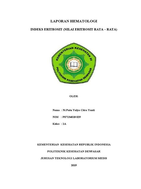 Laporan Hematologi 11 Indeks Eritrosit Pdf